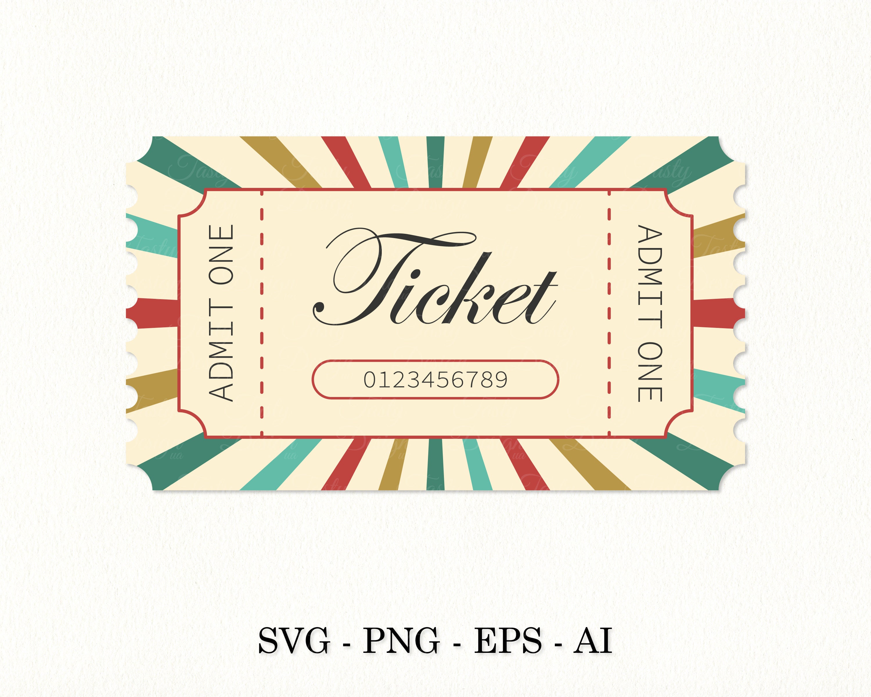 Ticket SVG File - Etsy