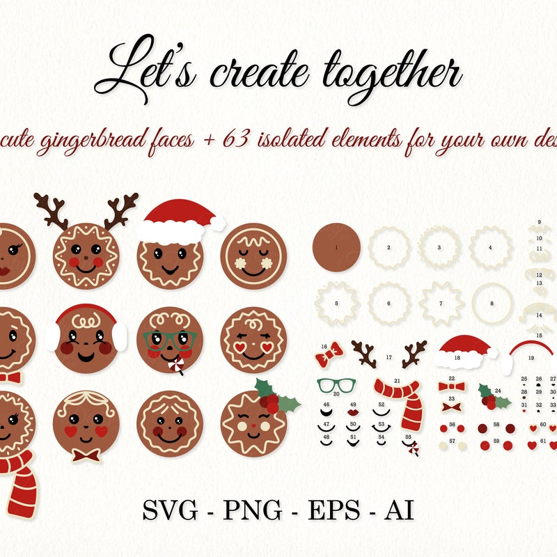 Gingerbread Face - Etsy