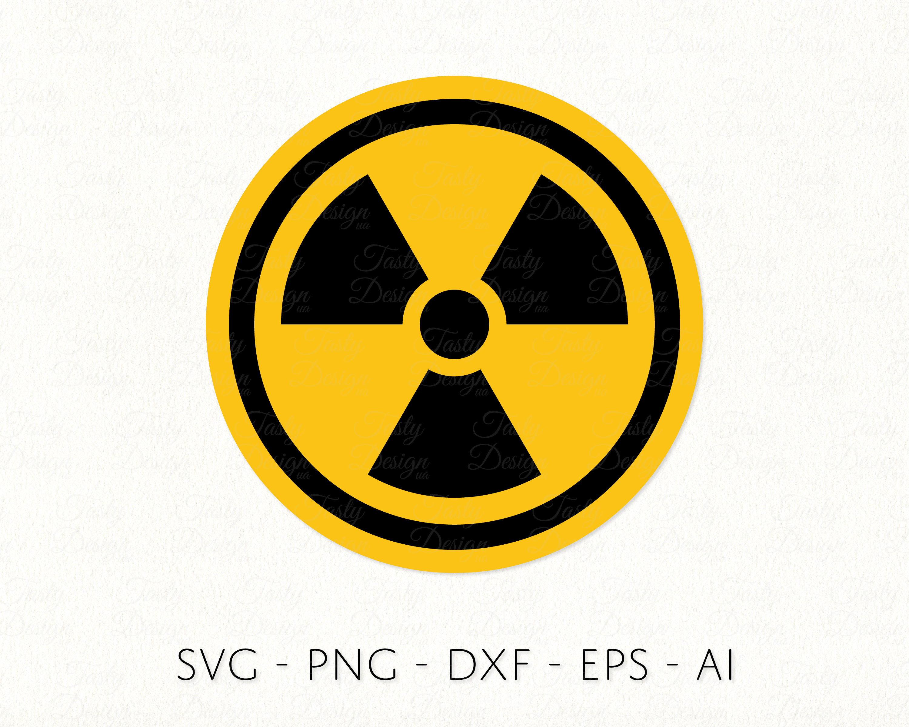 Radiation Warning Sign SVG PNG DXF Radioactive Symbol Icon Sublimation ...