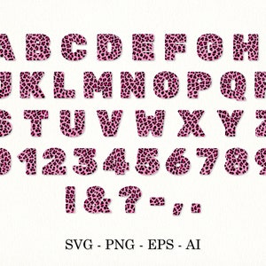 Pink Leopard Font SVG Layered Leopard Letters SVG Leopard Print ...