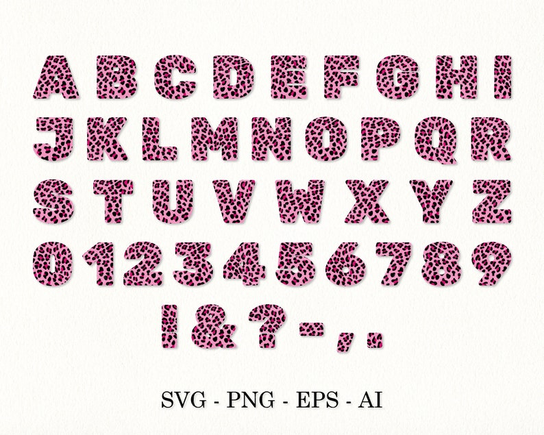 Pink Leopard Font SVG Layered Leopard Letters SVG Leopard Print ...
