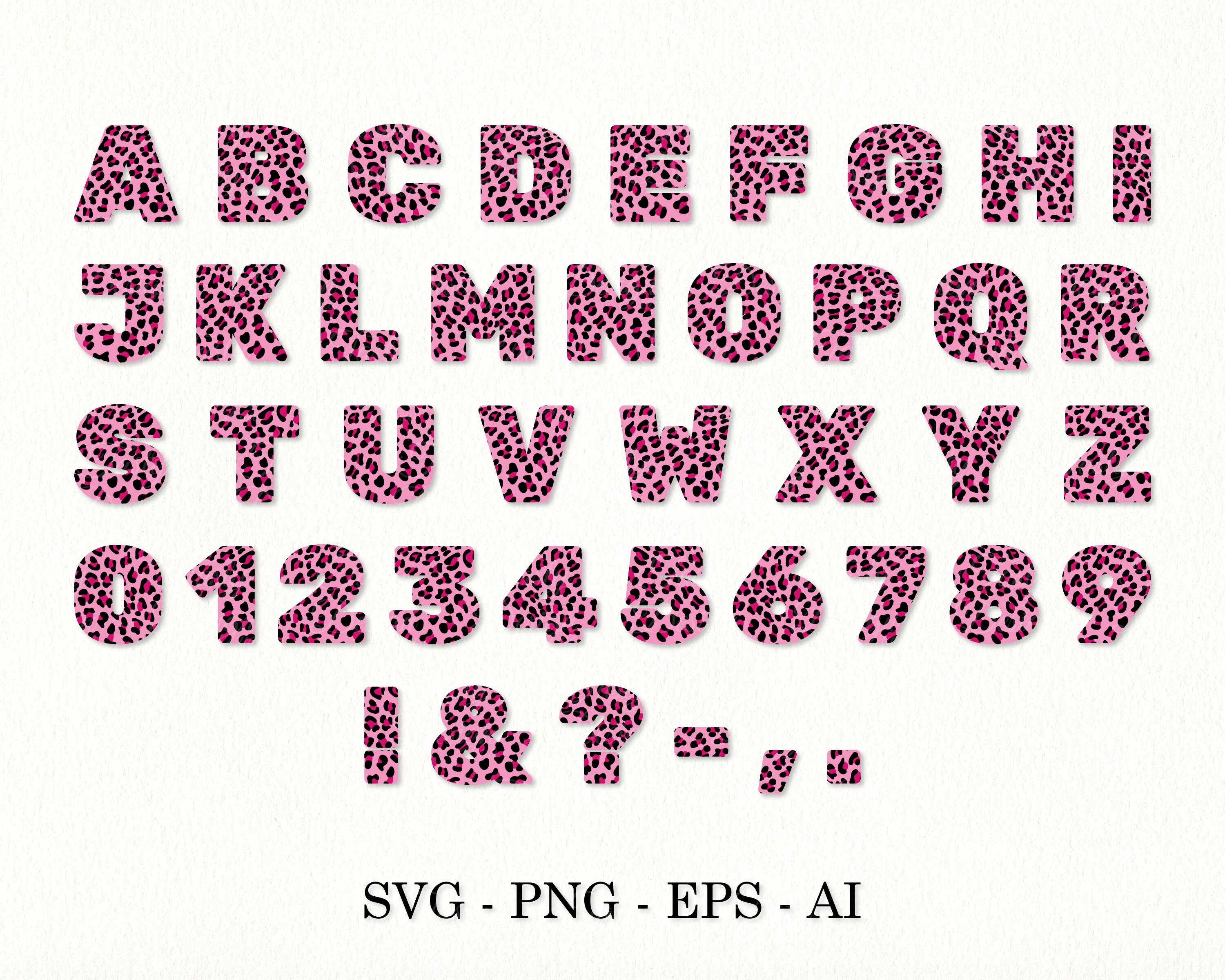 Pink Leopard Font SVG Layered Leopard Letters SVG Leopard - Etsy