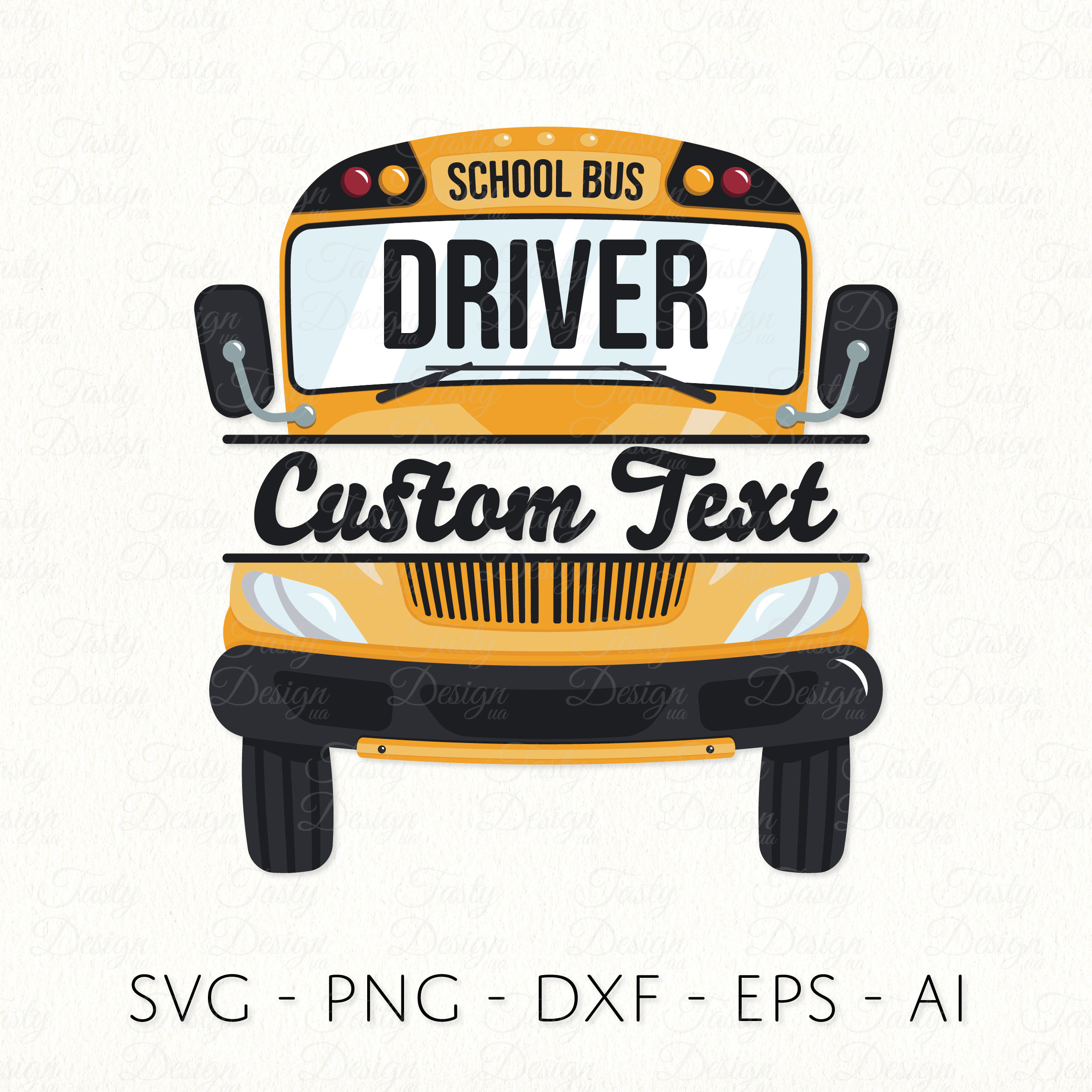 School Bus Driver SVG PNG DXF Split Name Frame Template - Etsy