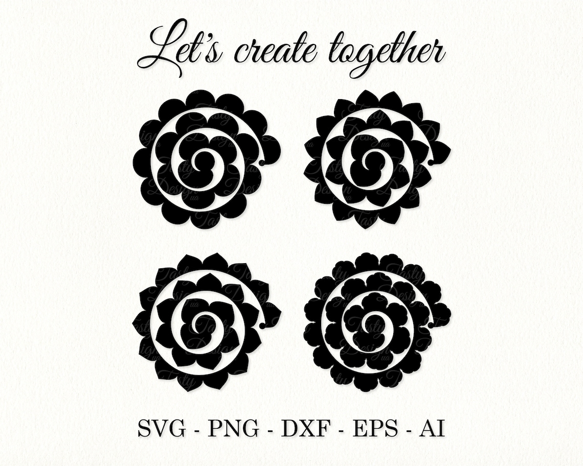 Fleur roulée svg Modèle de fleur svg Fleur 3d svg Fleurs en - Etsy Canada