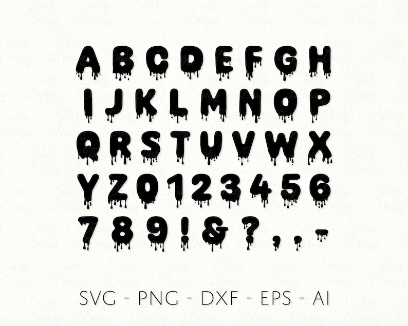 Dripping Font SVG Halloween Alphabet PNG Spooky Letters Bloody Numbers ...