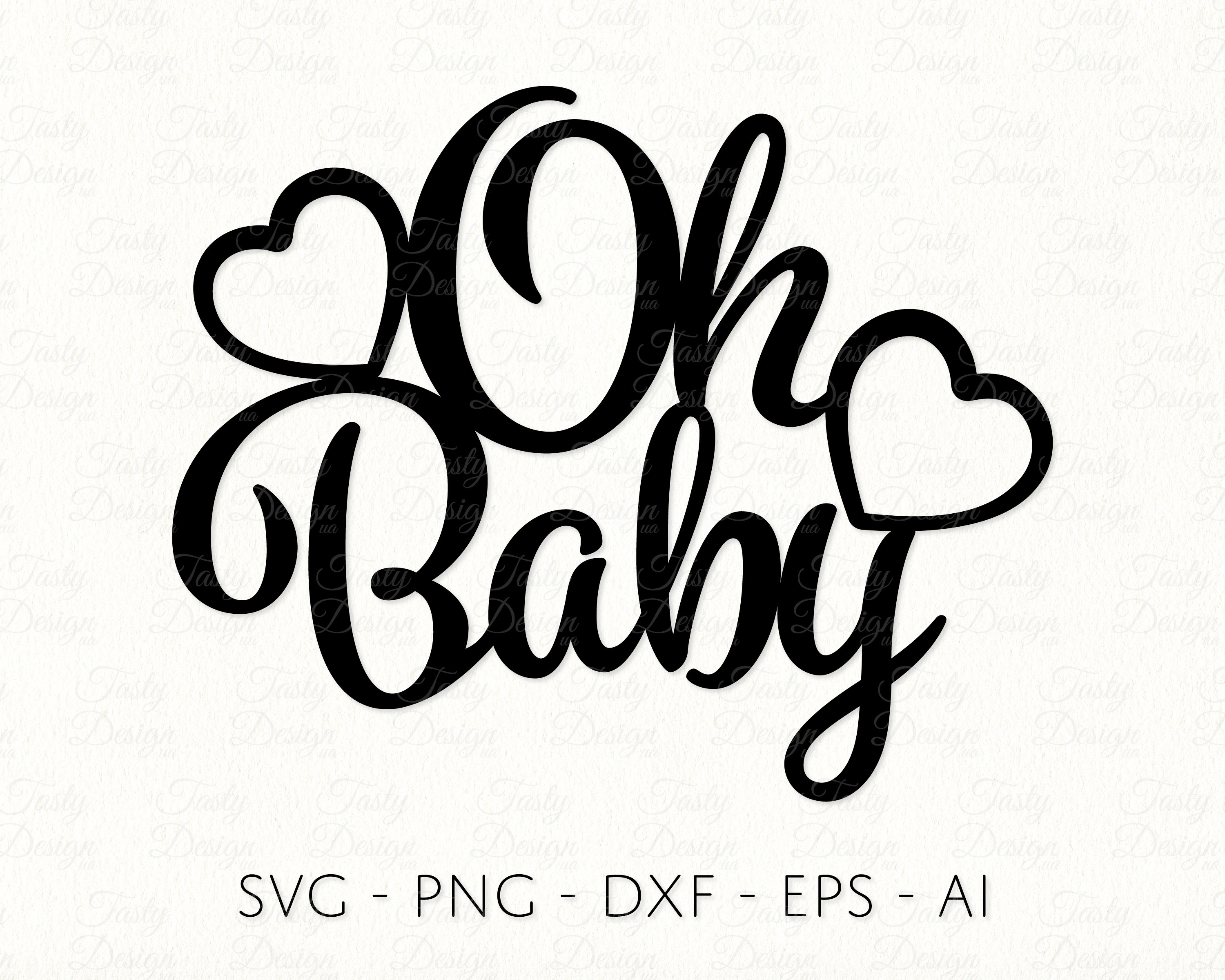 Oh Baby Cake Topper SVG PNG DXF File - Etsy