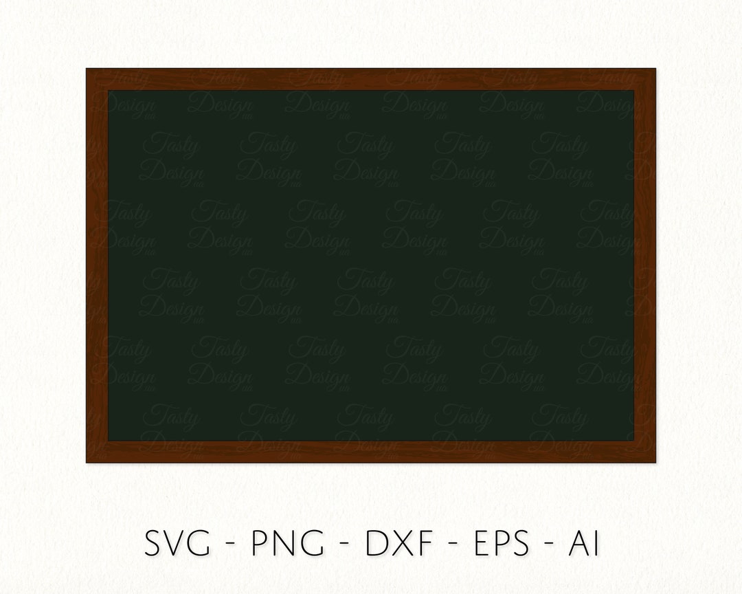 Chalkboard SVG With Wooden Frame Blank Blackboard PNG School Supplies ...