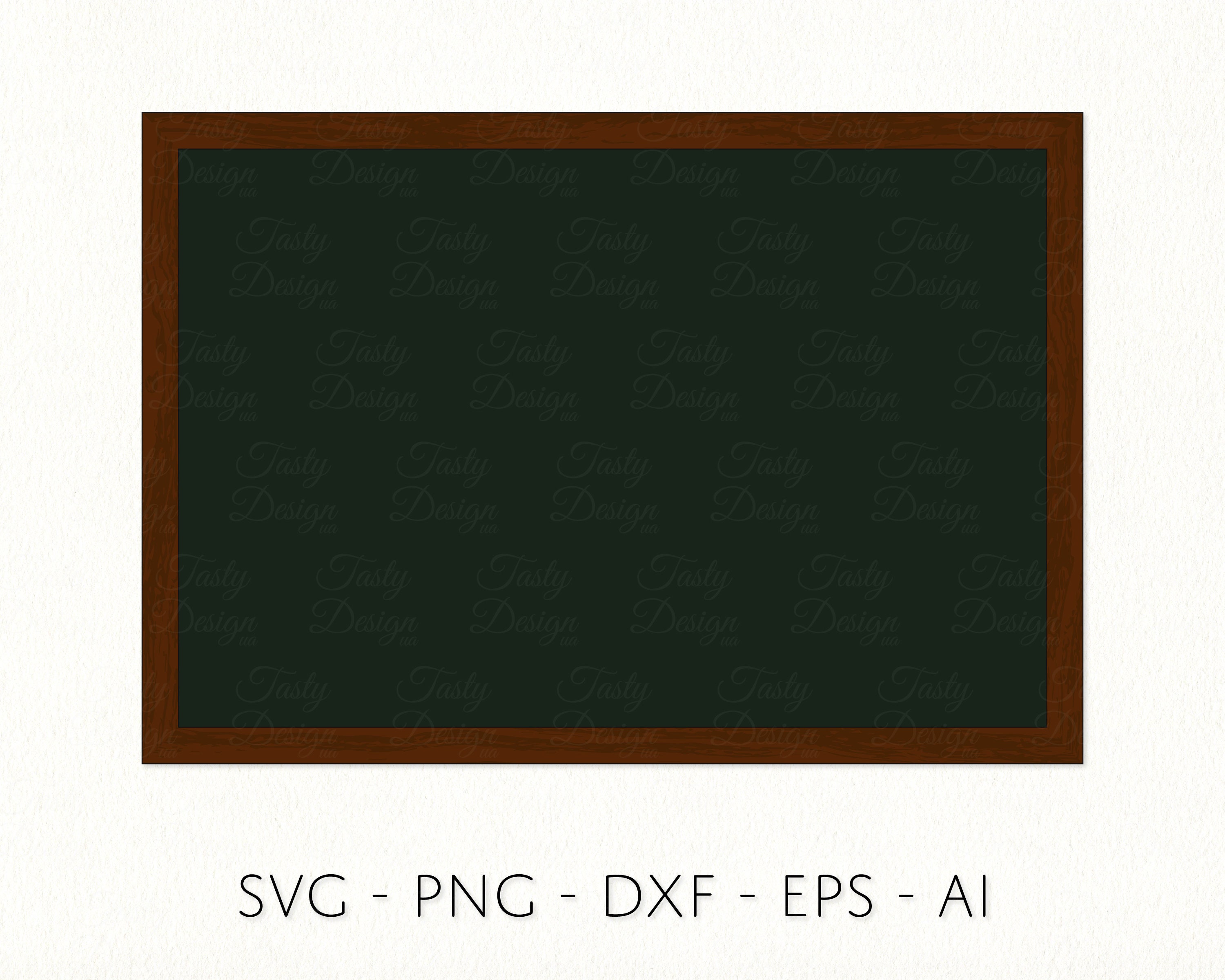 Chalkboard SVG With Wooden Frame Blank Blackboard PNG School Supplies ...