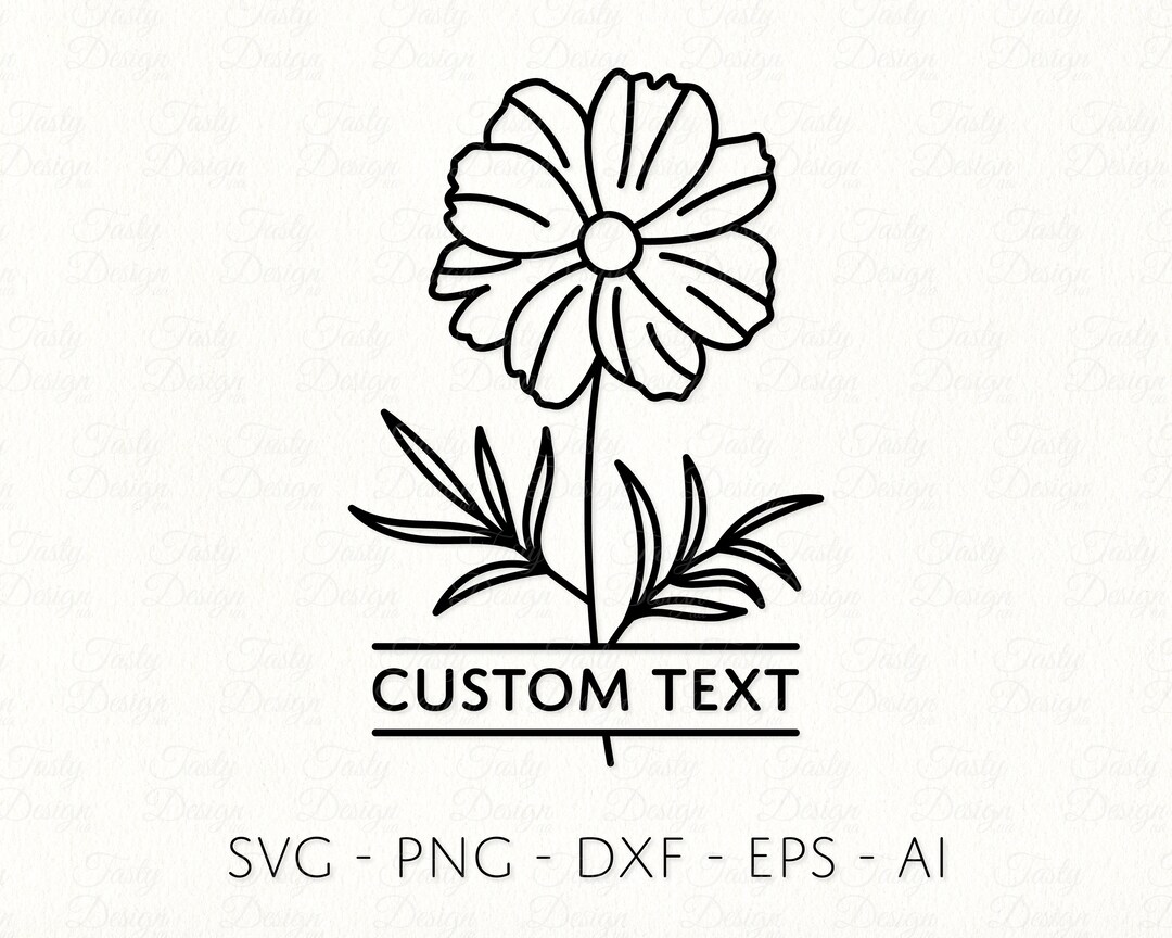 Cosmos Flower Split Frame SVG PNG DXF Sublimation Decal File - Etsy