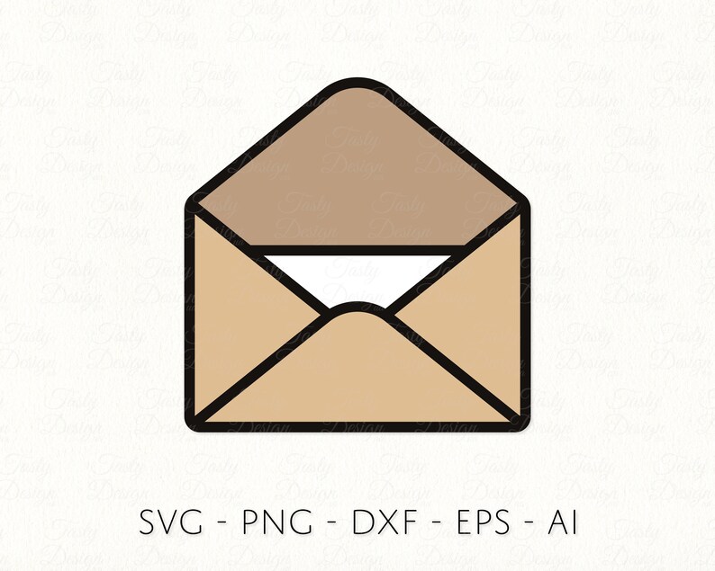 Envelope SVG PNG DXF Mail Icon Message Vector Layered Yellow - Etsy