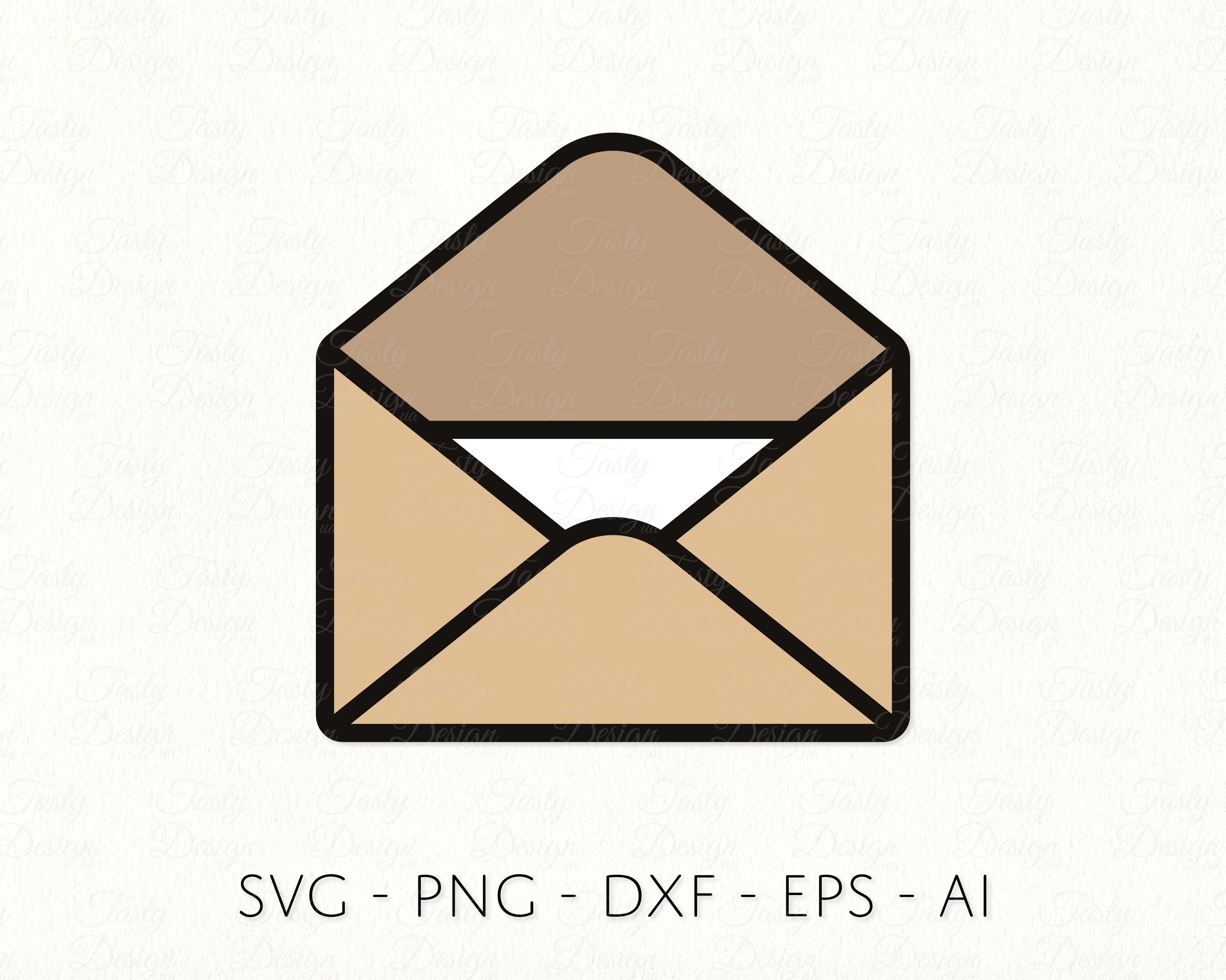 Envelope SVG PNG DXF Mail Icon Message Vector Layered Yellow - Etsy