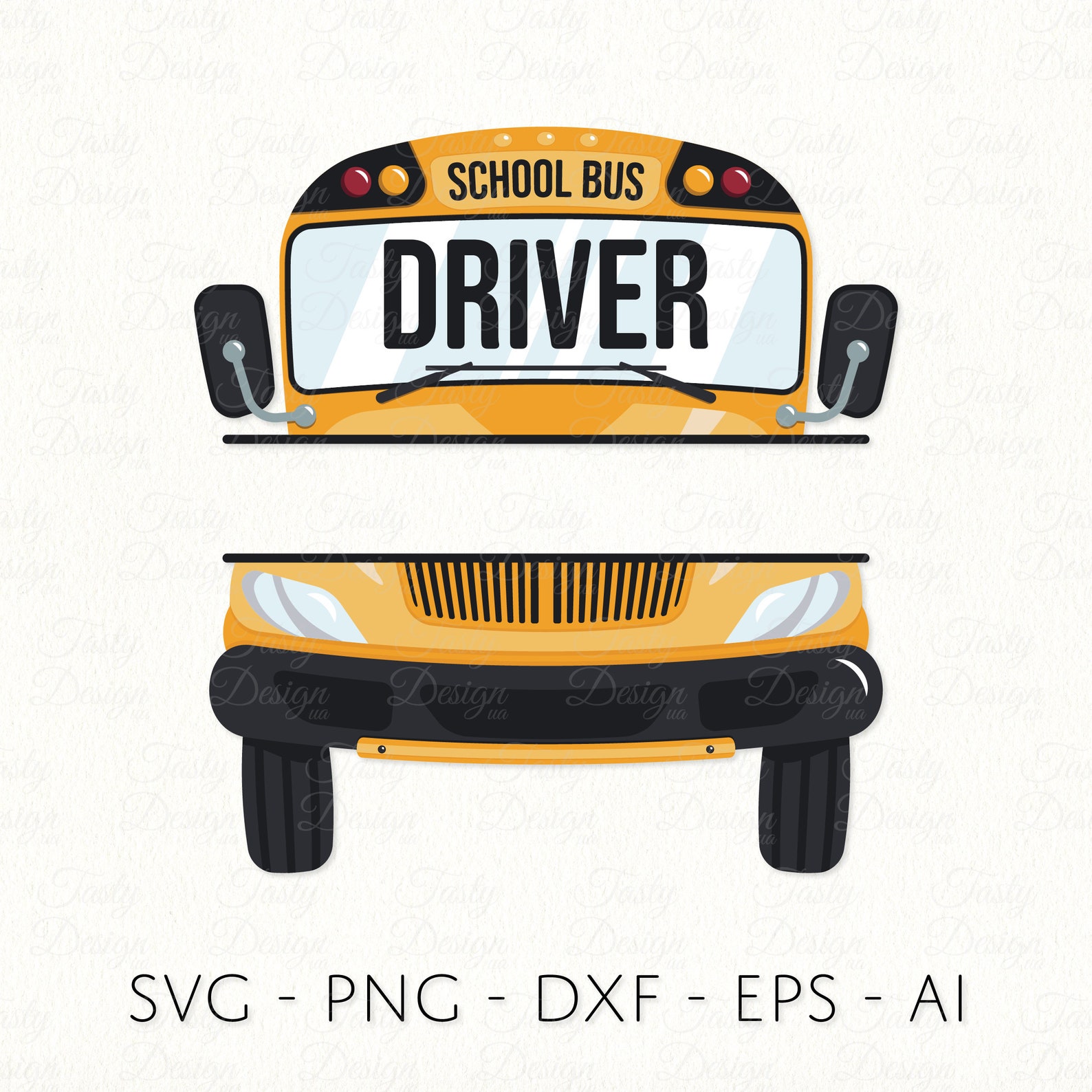 School Bus Driver SVG PNG DXF Split Name Frame Template - Etsy