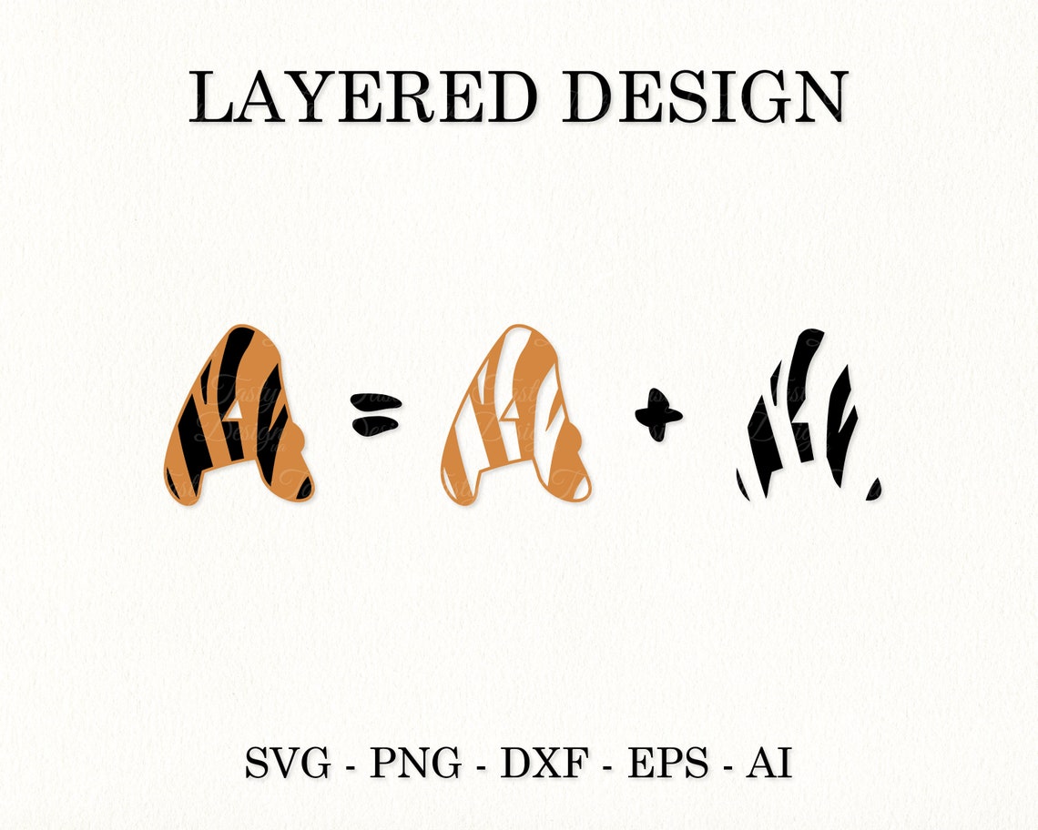 Tiger Font SVG Wild Animal Alphabet Cut File Wildcats Svg Tiger Stripes ...