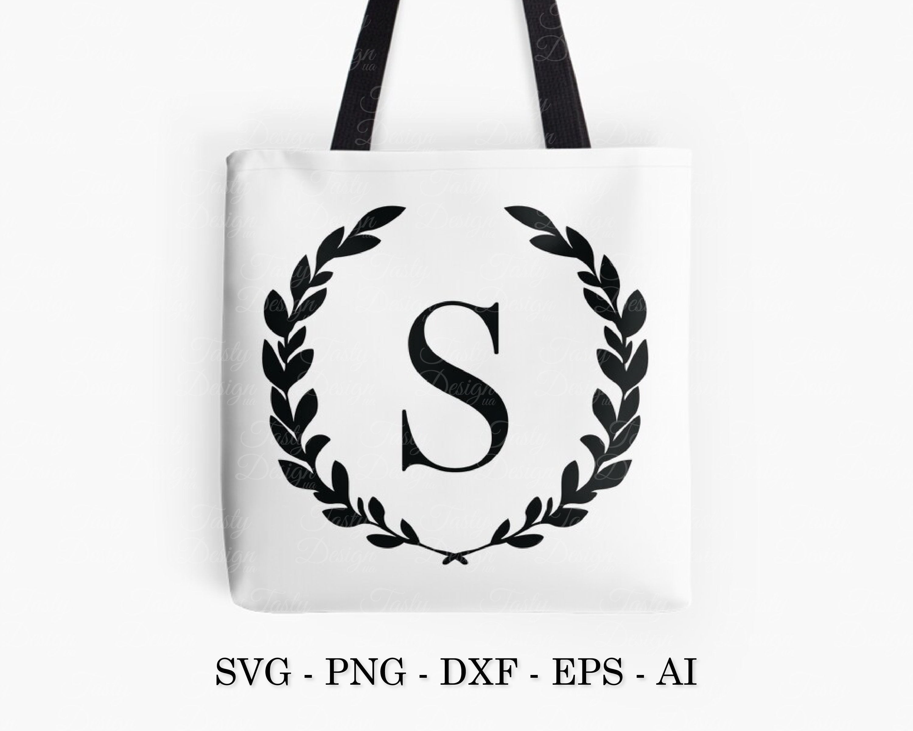 Laurel Wreath Monogram Svg File Laurel Svg Letters Monogram - Etsy