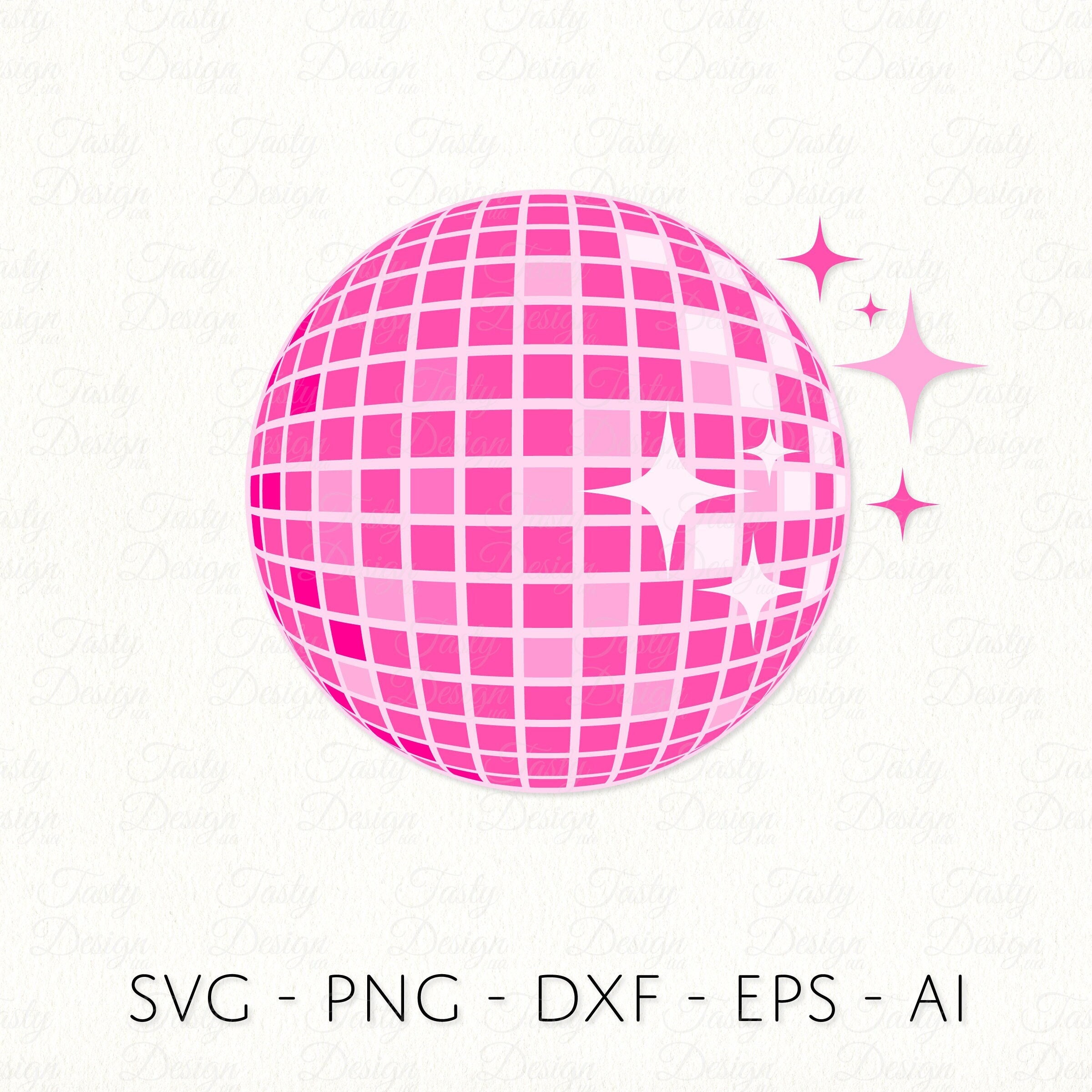 Pink Disco Ball SVG PNG DXF Cricut Sublimation File - Etsy UK