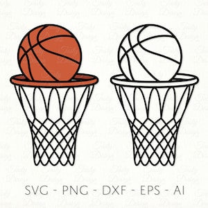Basketball Hoop SVG Basket Ball Net PNG Rim Layered Cut File ...