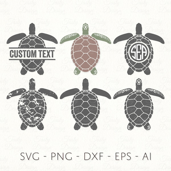 Turtle Monogram - Etsy