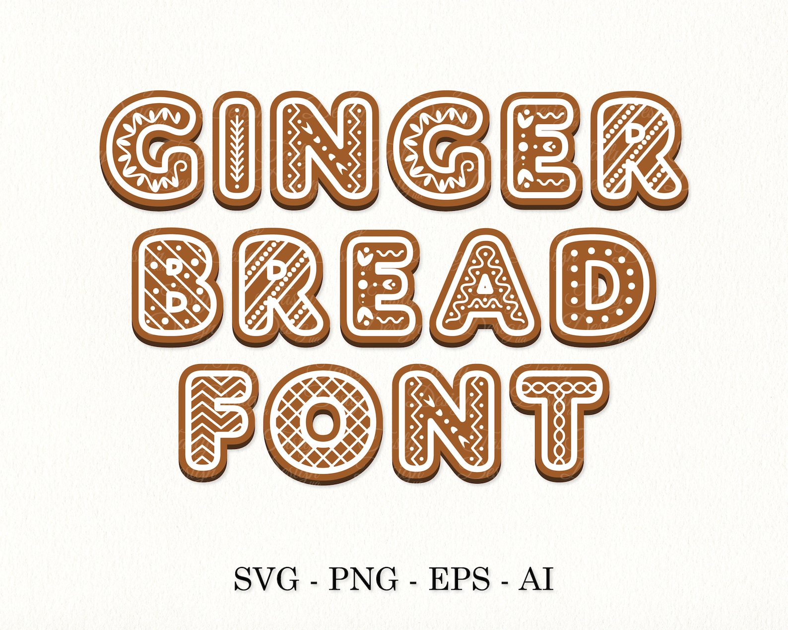 Gingerbread Font Svg Christmas Alphabet Cut File Winter Baking - Etsy