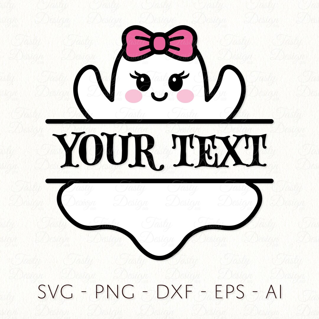 Cute Ghost Girl SVG Split Frame | Kawaii Halloween Baby Sublimation ...