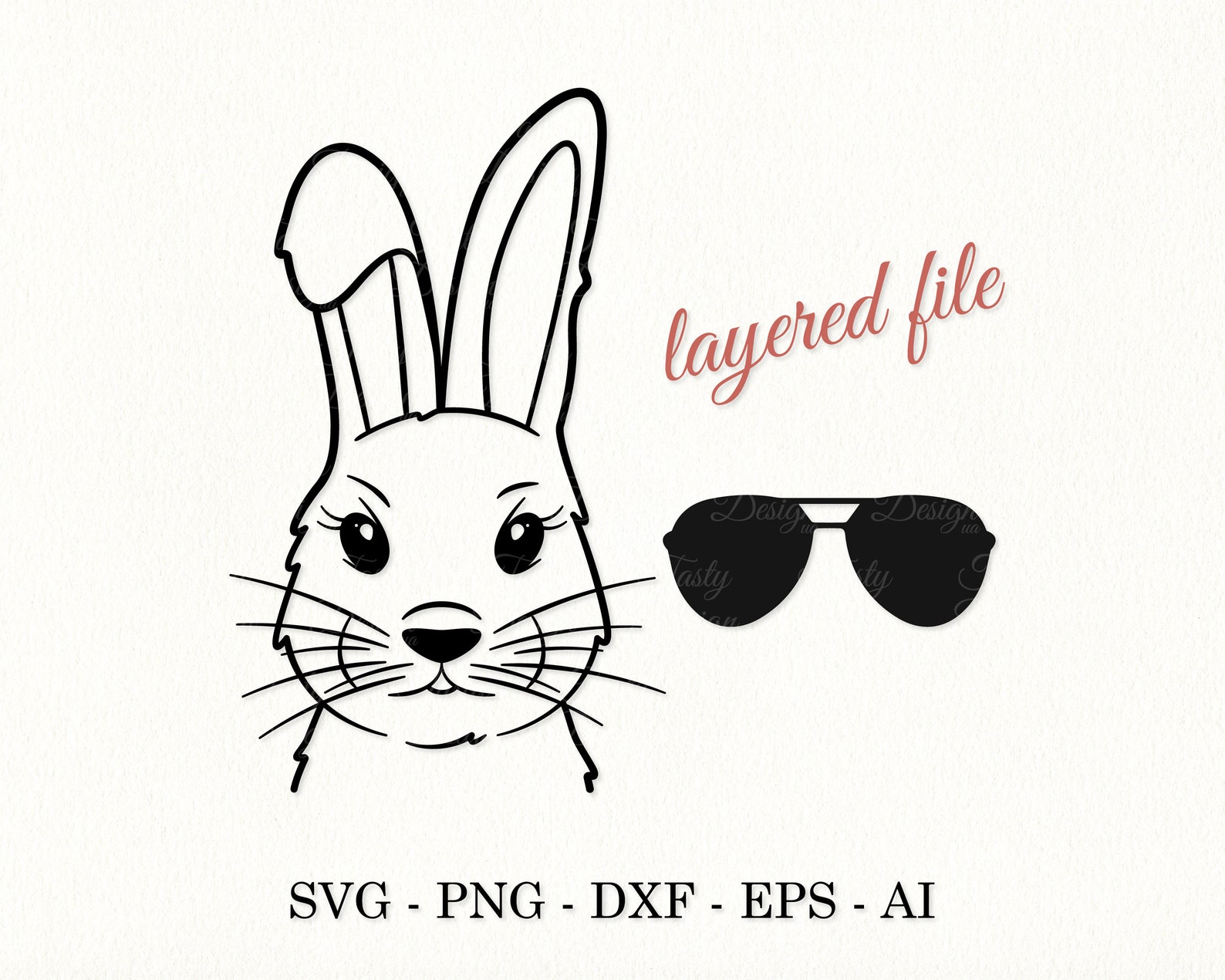 Bunny With Glasses Svg Easter Bunny Svg Rabbit With Sunglasses - Etsy UK
