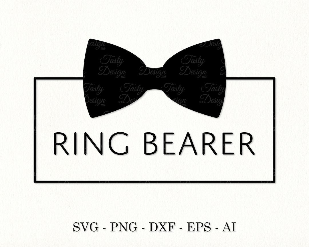 Ring Bearer SVG Bow Tie Svg Ring Bearer Sign Ring Security Clipart ...