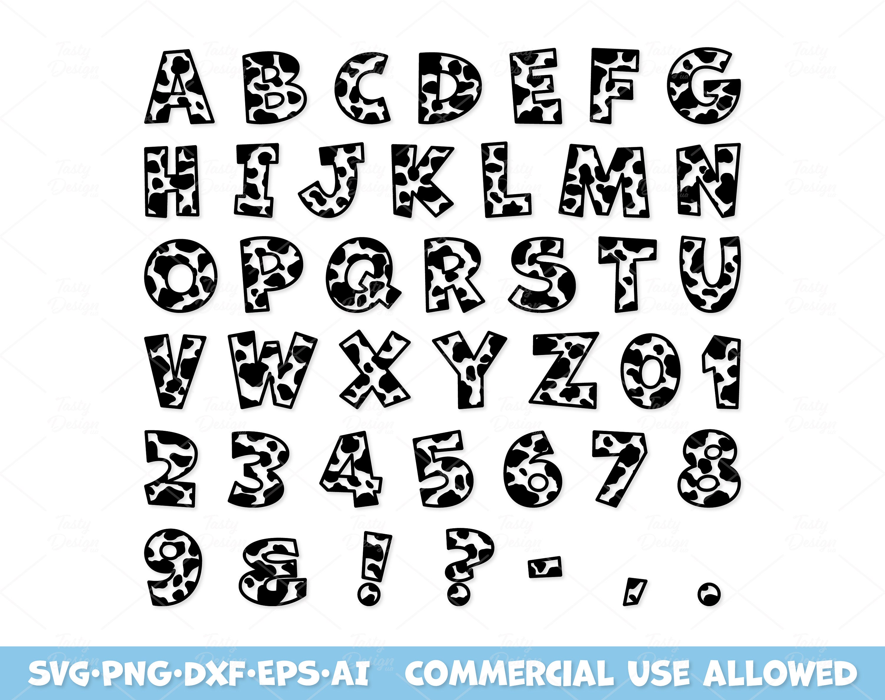 Cow font svg Farm font svg Animal alphabet svg cut file Cow | Etsy