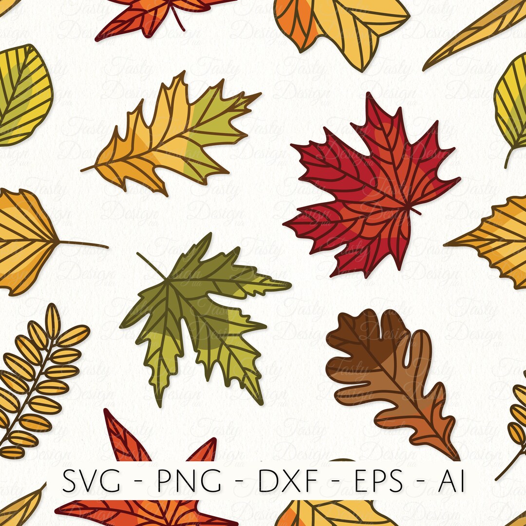 Fall Leaves Seamless Pattern SVG PNG DXF File Autumn Print - Etsy