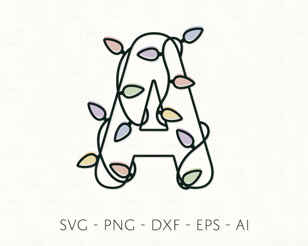 Christmas Lights Alphabet Svg Letters and Numbers With String Lights ...
