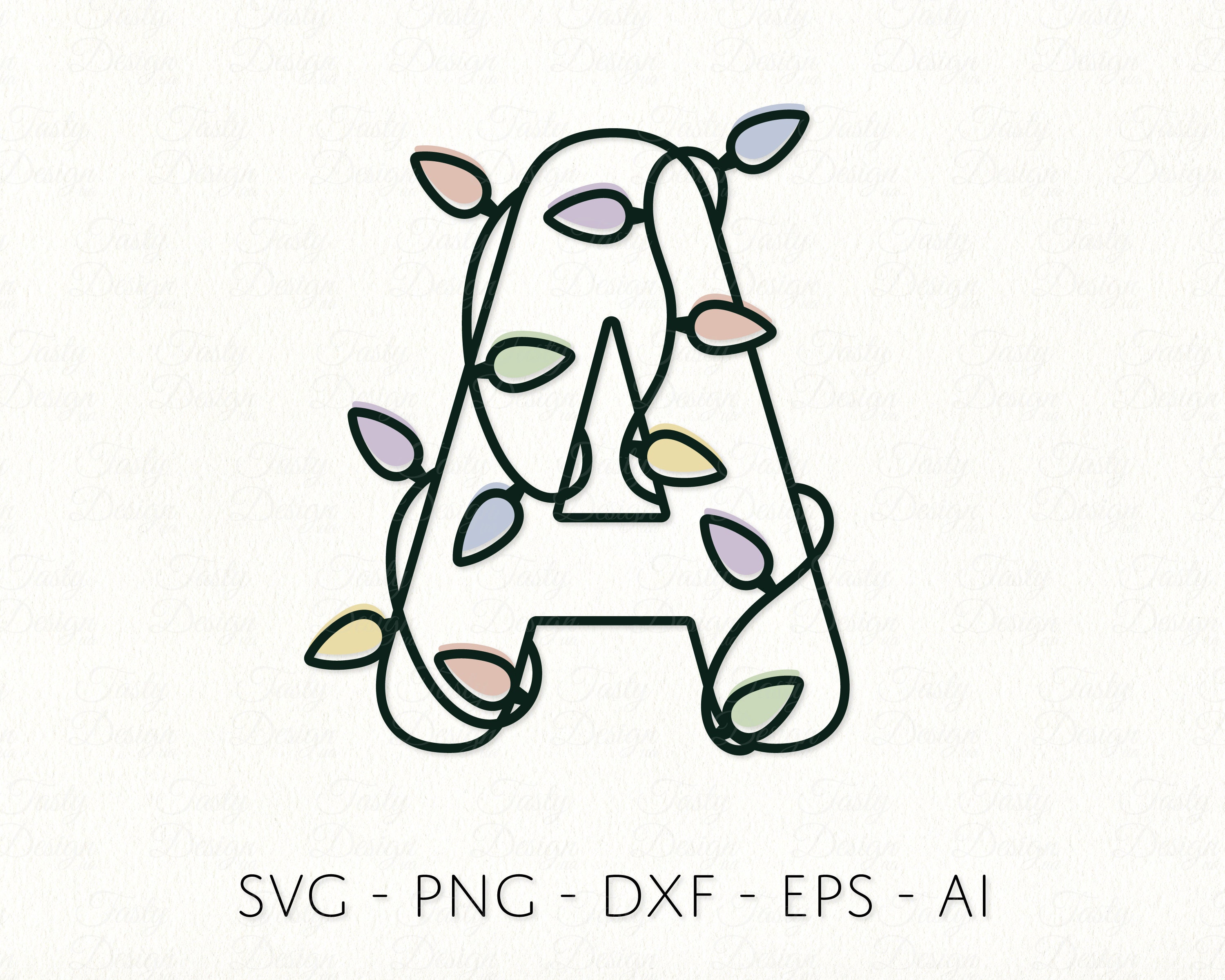Christmas Lights Alphabet Svg Letters and Numbers With String Lights ...