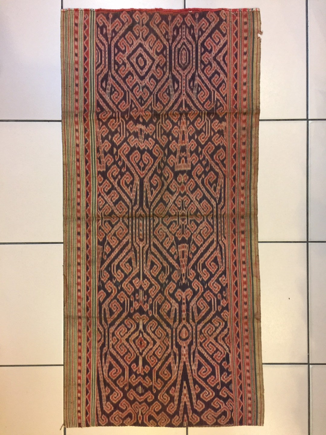 B08# Traditional Iban OLD Bidang Kebat Ikat Rajah River Sarawak Borneo ...