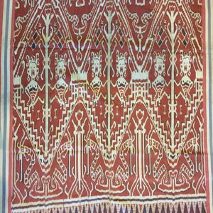 P003 Awesome Dayak Iban Charm Ritual Old Pua Kumbu Ikat Sarawak Borneo ...
