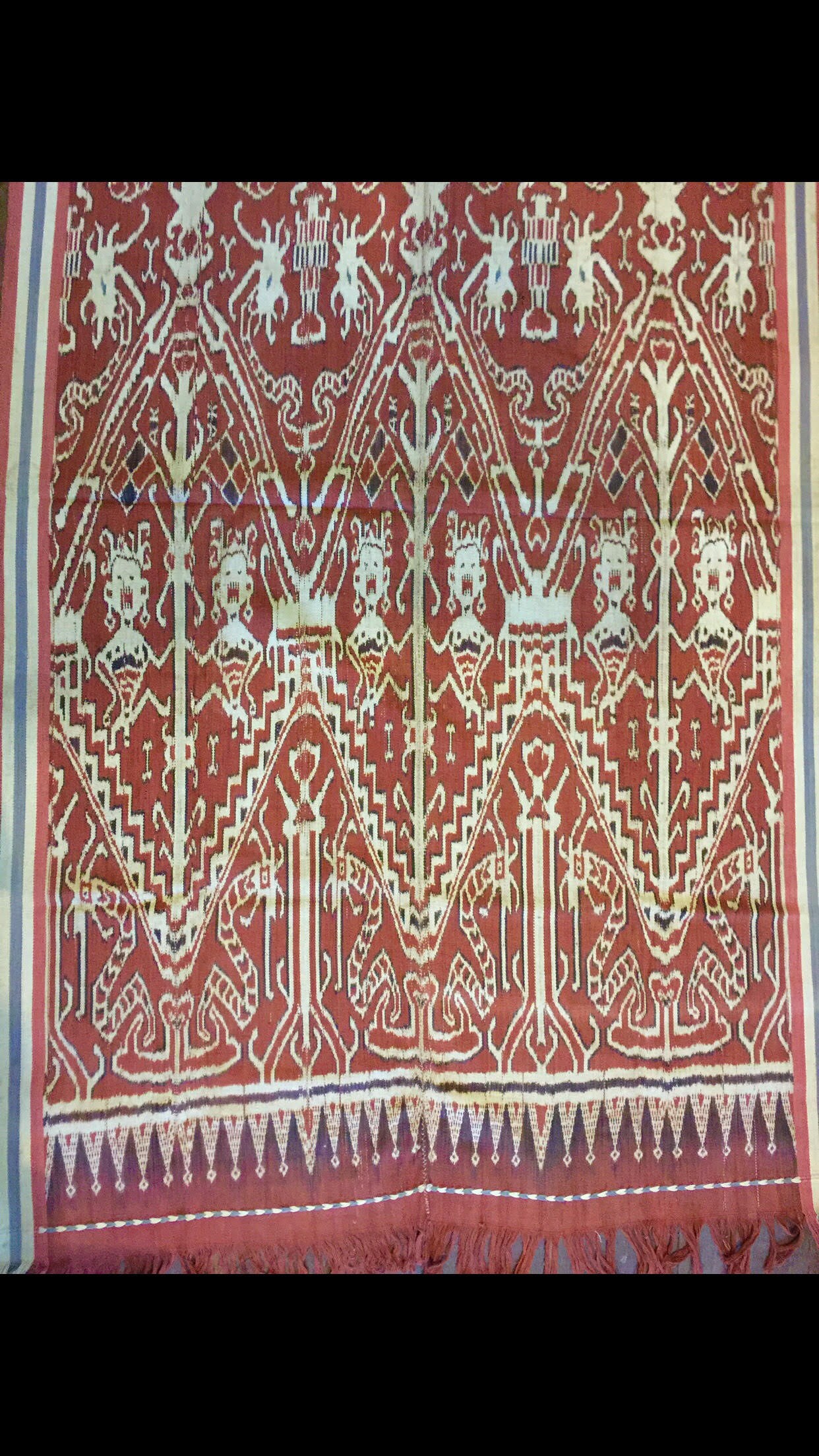 P003 Awesome Dayak Iban Charm Ritual Old Pua Kumbu Ikat Sarawak Borneo ...