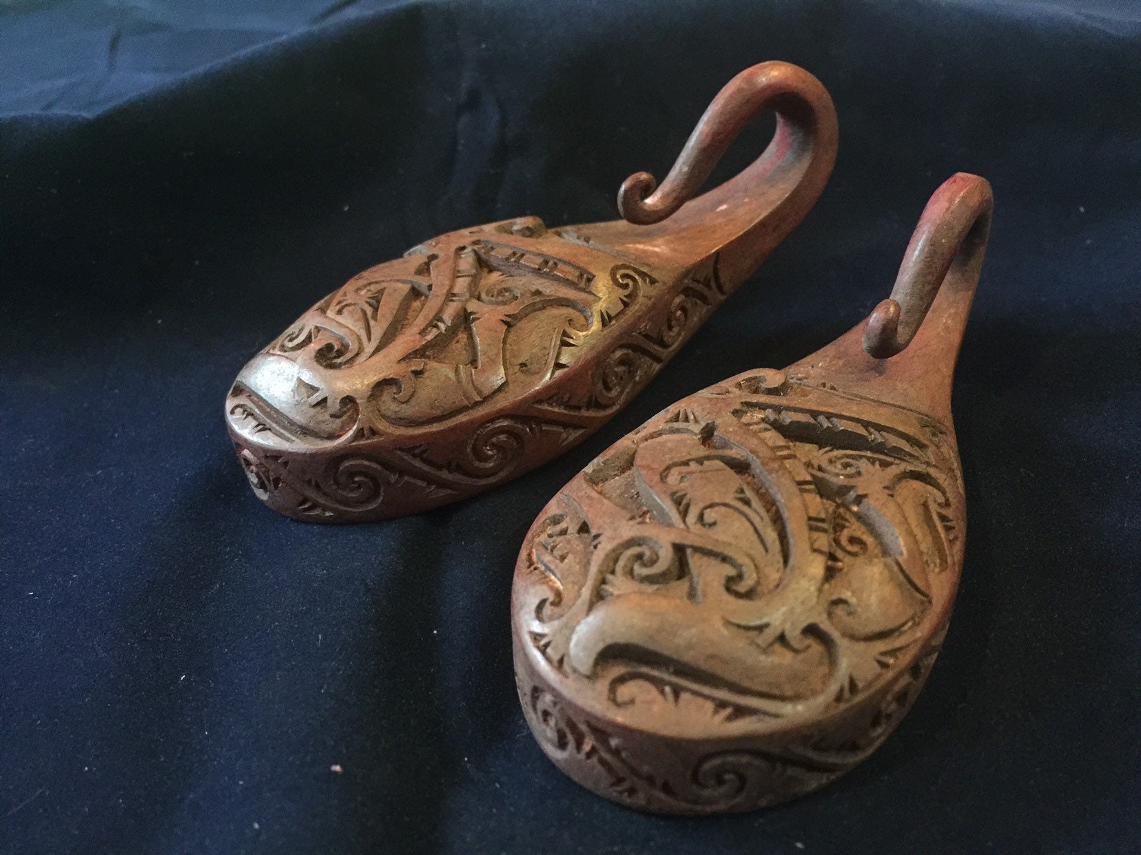 DE01# Dayak Traditional Wooden Earring Piercing Stud Kalimantan Borneo ...