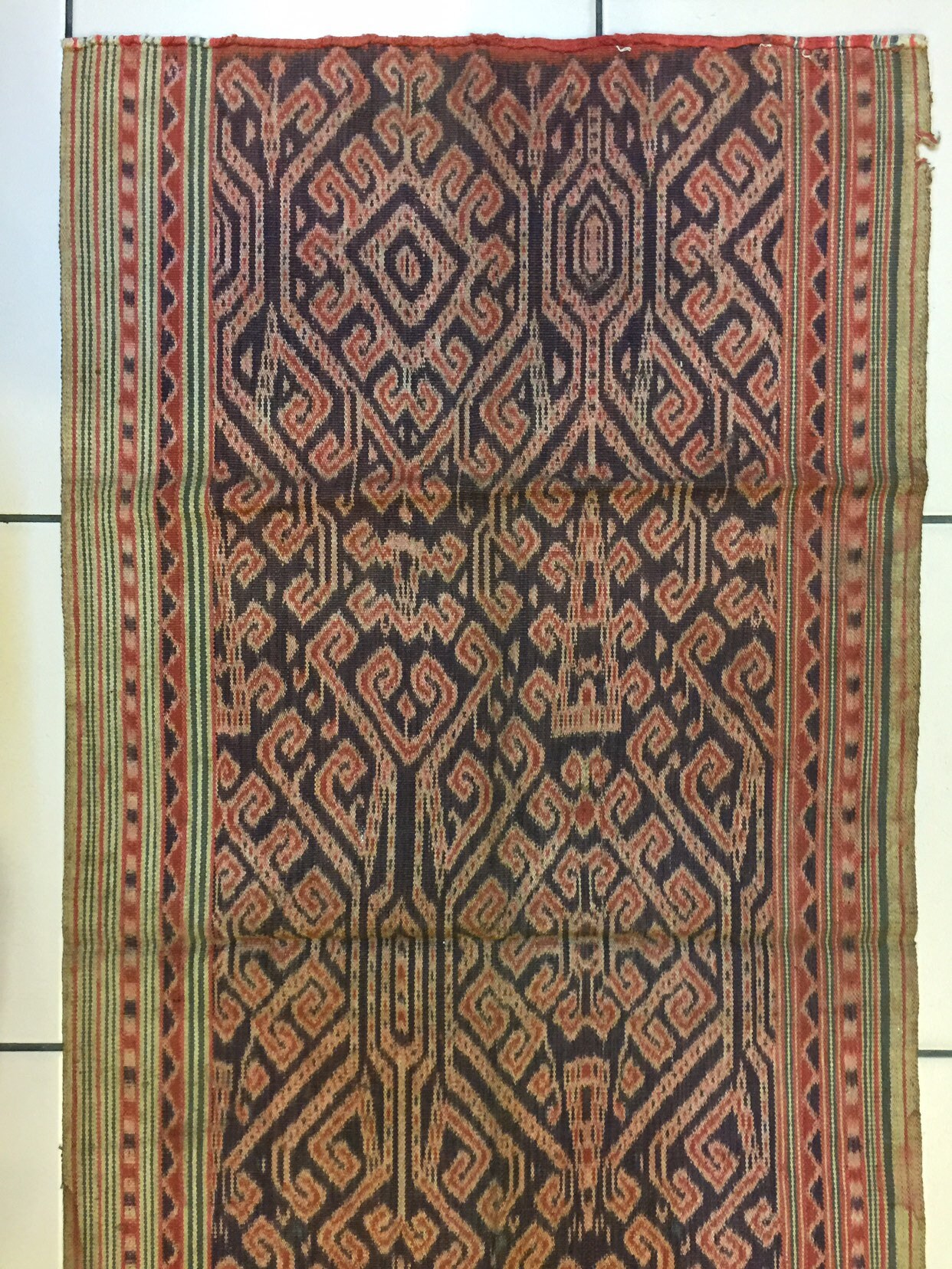 B08# Traditional Iban OLD Bidang Kebat Ikat Rajah River Sarawak Borneo ...