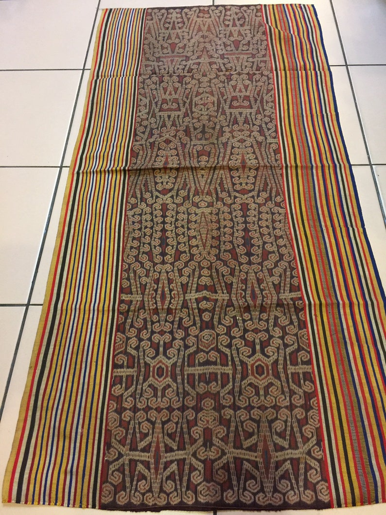 B05# Traditional Iban OLD Bidang Kebat Ikat Rajah River Sarawak Borneo ...