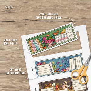 Printable Bookmark Book Tracker, Set of 8 Downloadable Bookmarks, Four ...