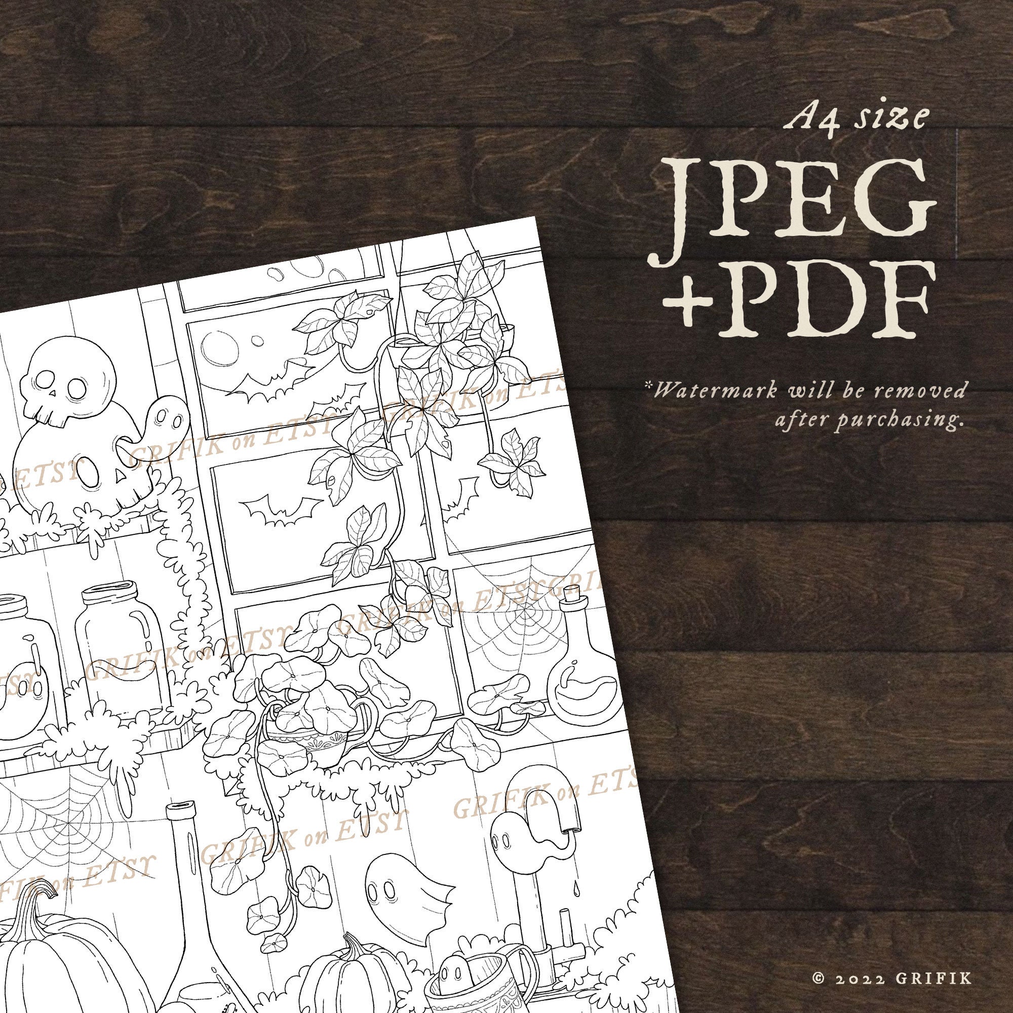 Printable Halloween Coloring Page: Spooky Season Activity (PDF, JPEG ...