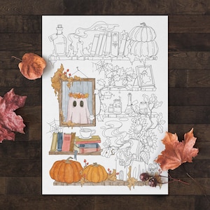 Printable Halloween Coloring Page: Spooky Season Activity (digital ...