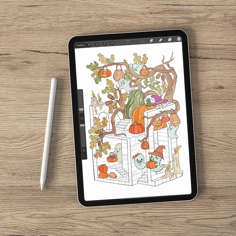 Printable Halloween Coloring Pages Digital Autumn Coloring - Etsy