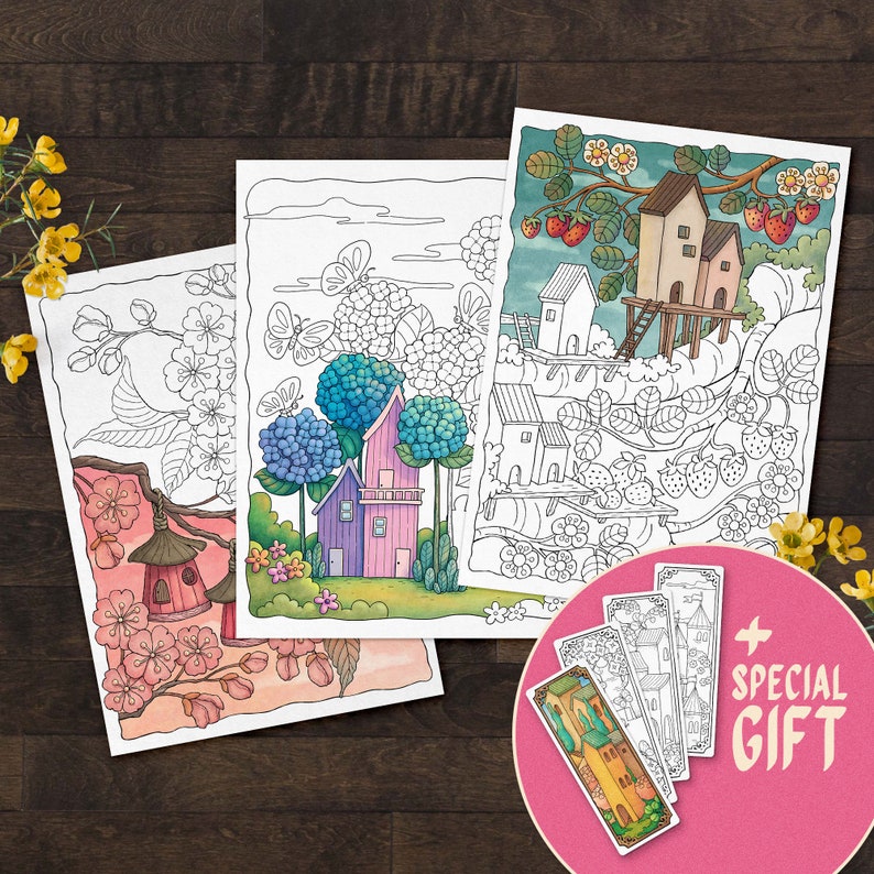 Printable Spring Coloring Pages Set of 3 Adult Coloring - Etsy