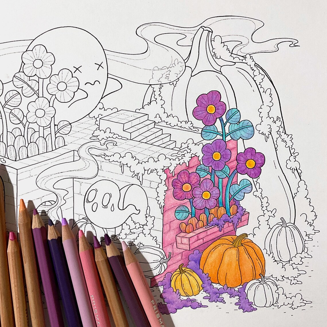 Printable Halloween Coloring Pages Digital Autumn Coloring - Etsy