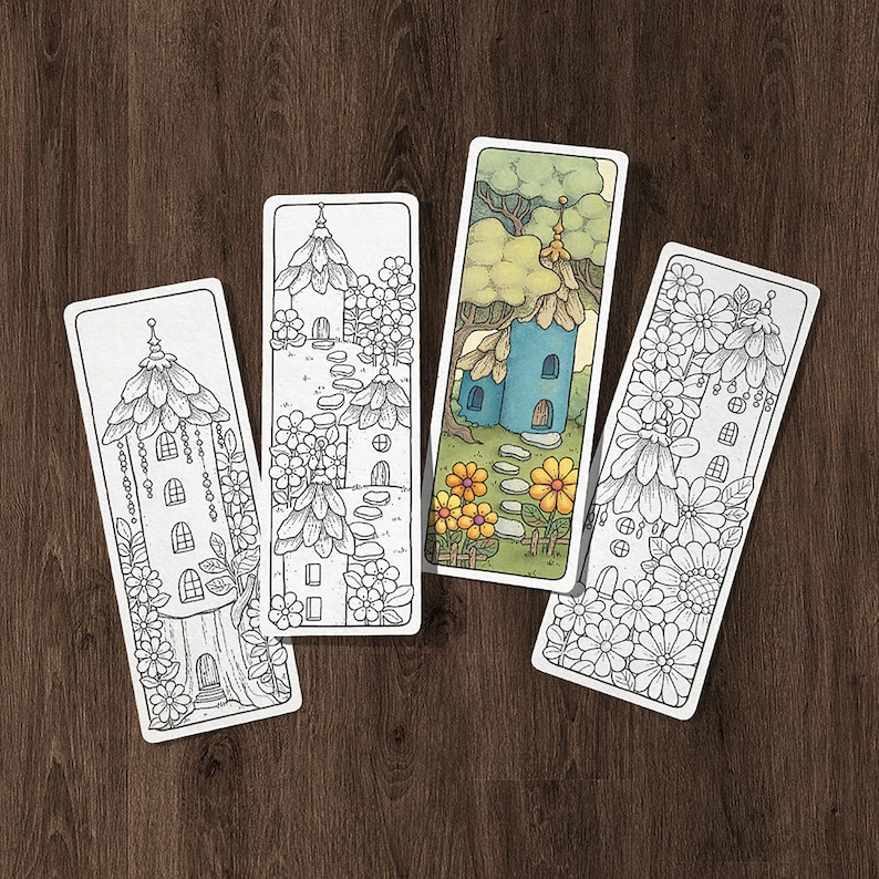 Daisy Coloring Bookmarks: Printable Book Lover Gift (set of 12 ...