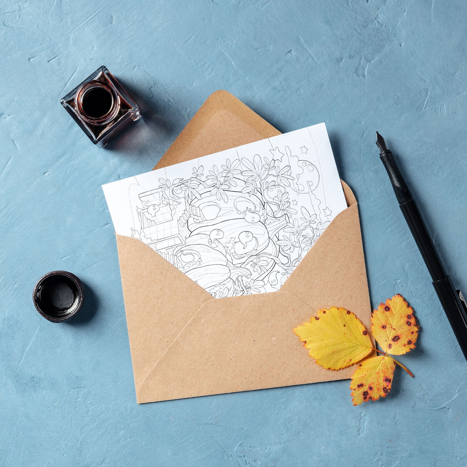 Printable Halloween Coloring Pages Digital Autumn Coloring - Etsy