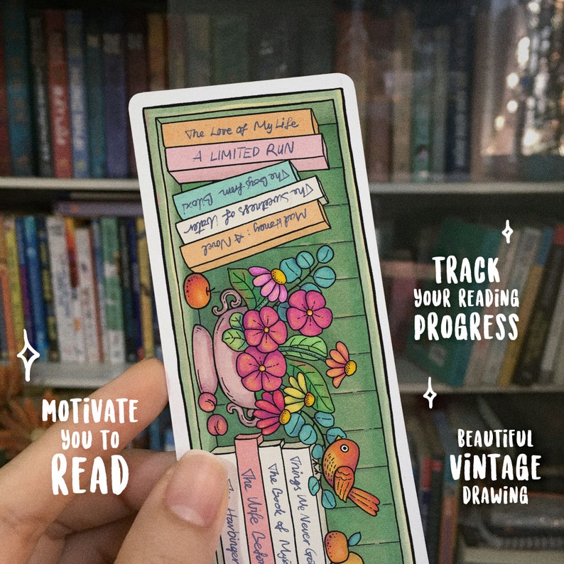 Four Seasons Bookshelf Bookmark Set: Reading Tracker (digital Download ...
