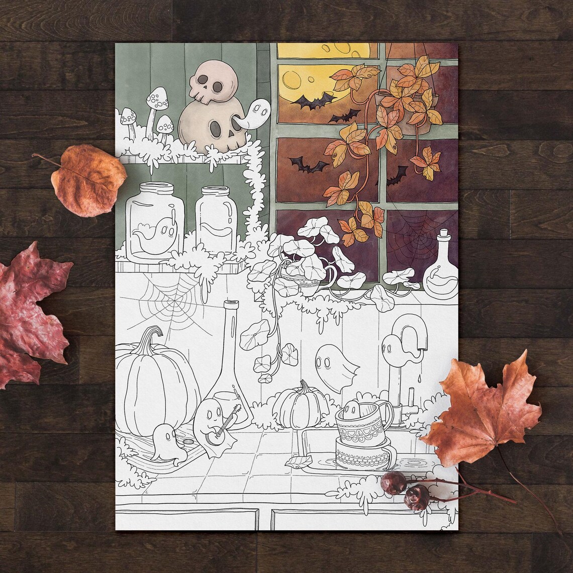 Autumn Fantasy Coloring Pages: 12 Page Bundle (instant Download) - Etsy