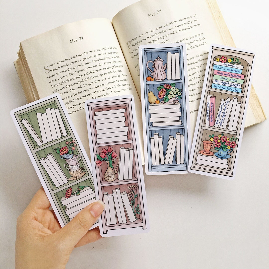 Reading Tracker 2024, Printable Bookmark Book Tracker, Set of 4 Vintage ...