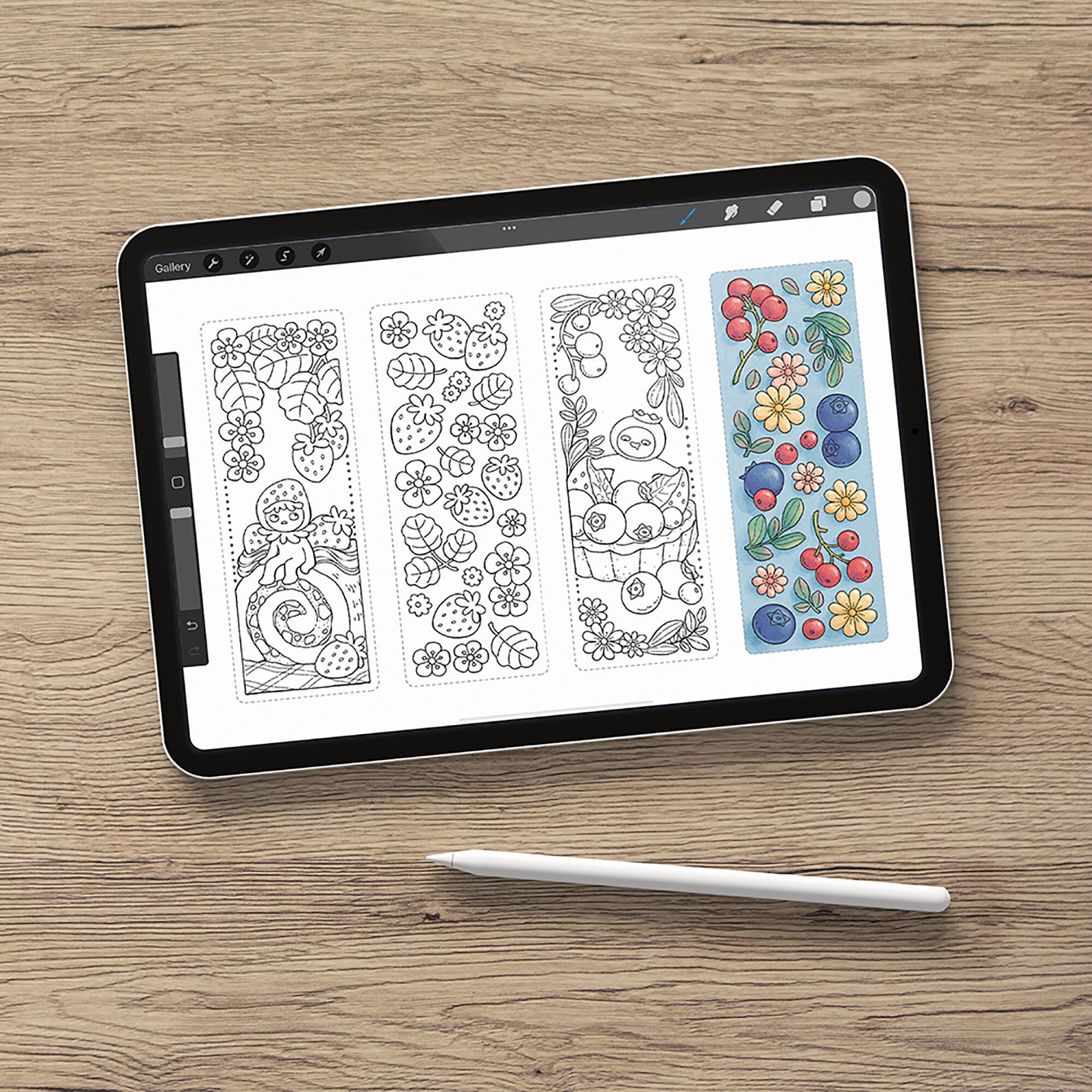 Digital Coloring Bookmarks CAKE Set of 4 Printable - Etsy