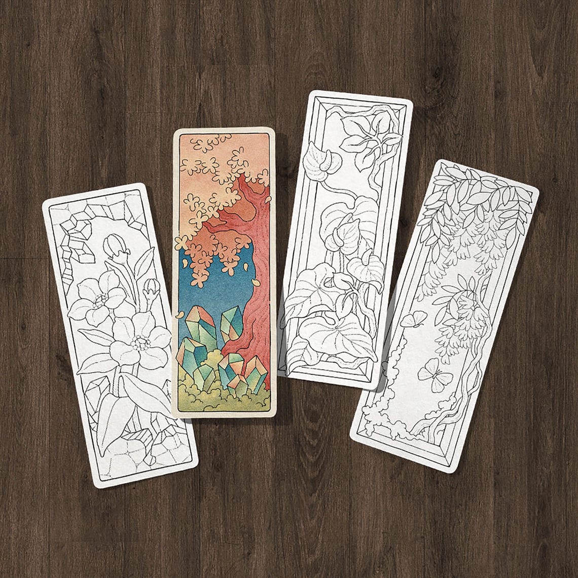 Flying Town Coloring Bookmarks: Set of 16 Printable Designs (PDF ...