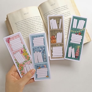 DIGITAL Bookmark Book Tracker, Set of 12 Printable Bookmarks, Monthly ...