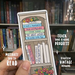 Reading Tracker 2024, Printable Bookmark Book Tracker, Set of 4 Vintage ...